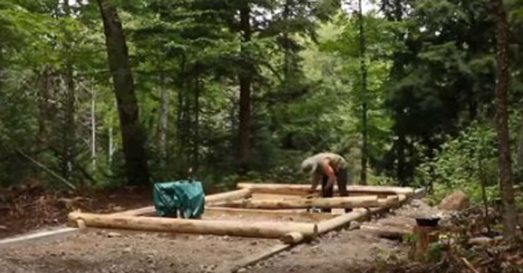 Time-Lapse Of Man Building Log Cabin In Wilderness—InspireMore
