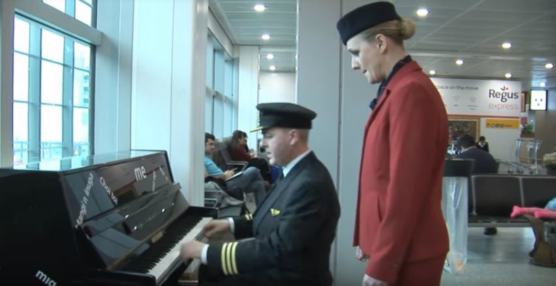 Impromptu Heathrow Airport Piano & Tap Performance - InspireMore