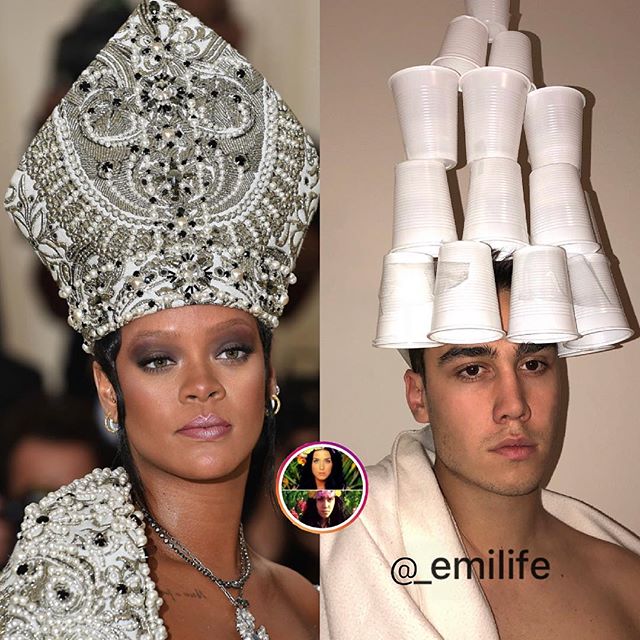 Emanuele Ferrari Recreates Outrageous Celebrity Outfits. -InspireMore