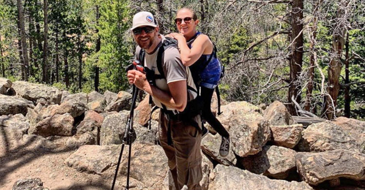 Blind Trevor Hahn Hikes Carrying Melanie Knecht On Back. -InspireMore