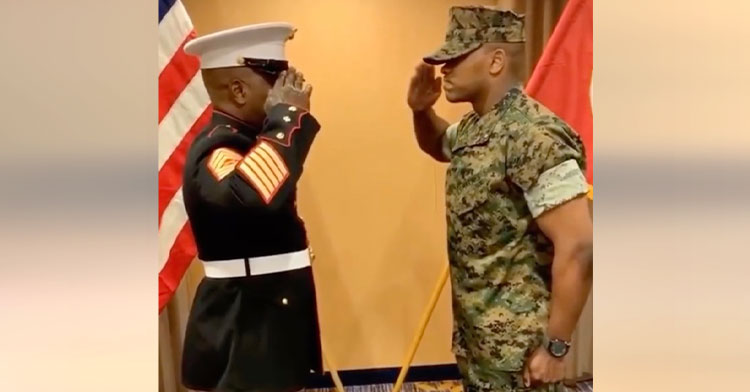 Marine Corps Master Sergeant Gives Son Emotional 1st Salute In Powerful ...