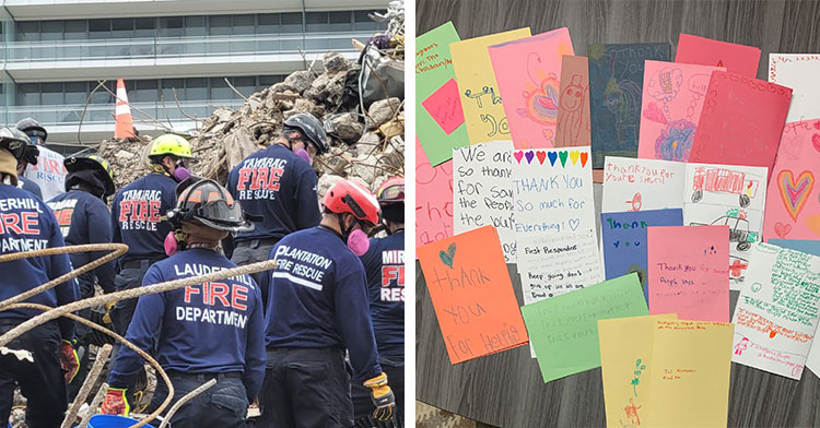 100s Of Kids Are Bringing Surfside First Responders Hope With Heartfelt ...