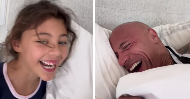 Dwayne Johnson Gets Hilariously Rude Awakening From Daughter Holding A ...