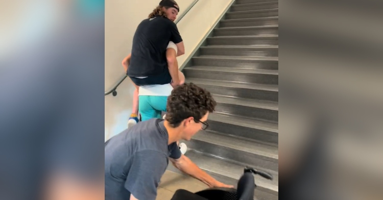 When The Elevator Breaks, College Students Carry Their Paralyzed Friend ...