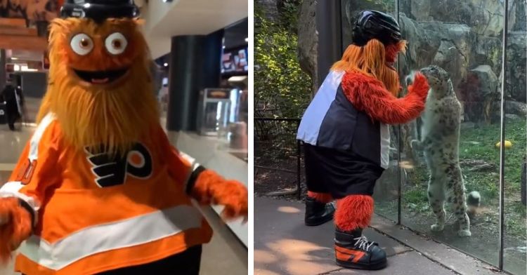Gritty On Tour! Philly Flyers Mascot Visits The Philadelphia Zoo In ...
