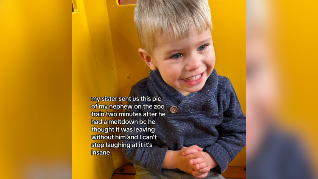 Sister's Photo Of Toddler Smiling While Crying Becomes Instant ...