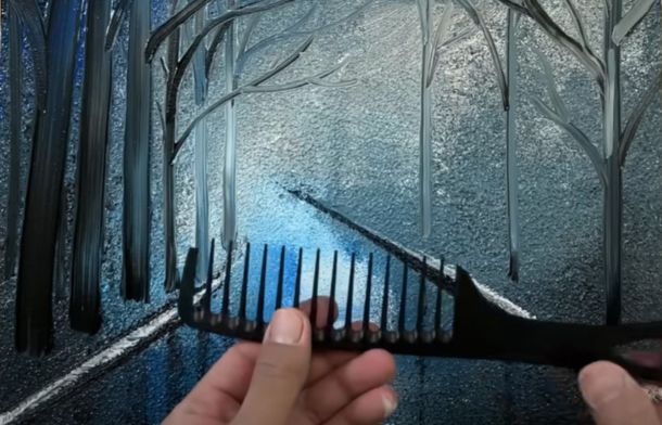 Artist Uses Comb To Add Stunning Touch To Painting Of Rain – InspireMore