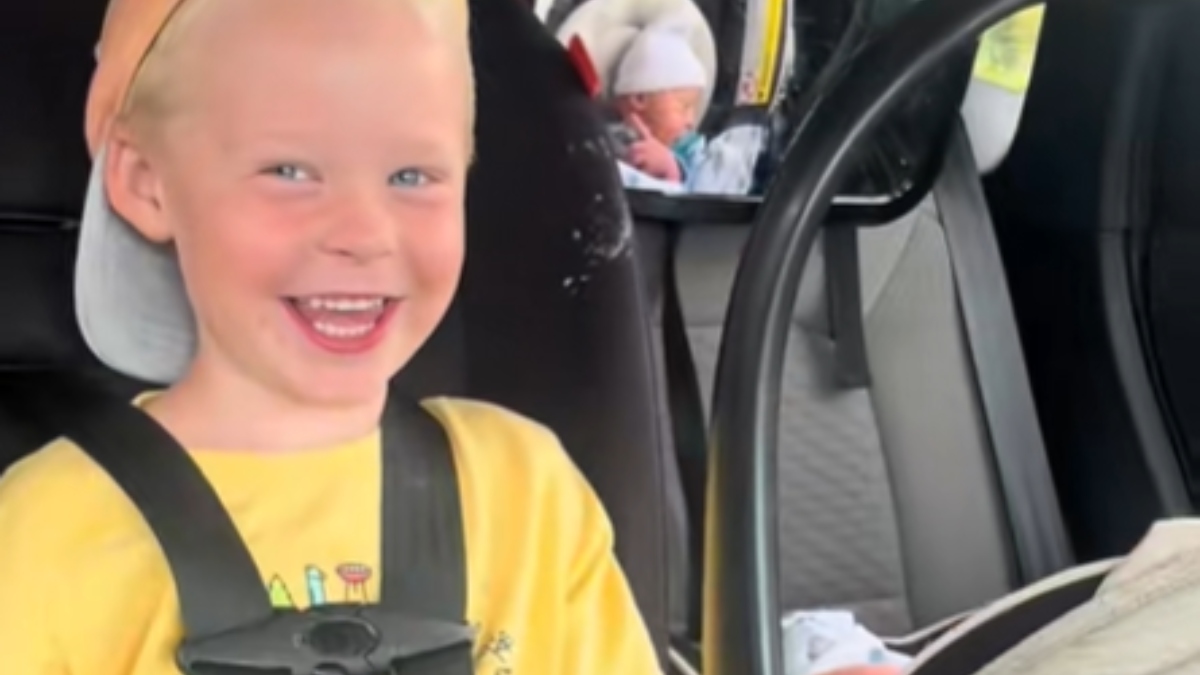 Kid Can't Stop Grinning At Newborn On Ride From The Hospital – InspireMore